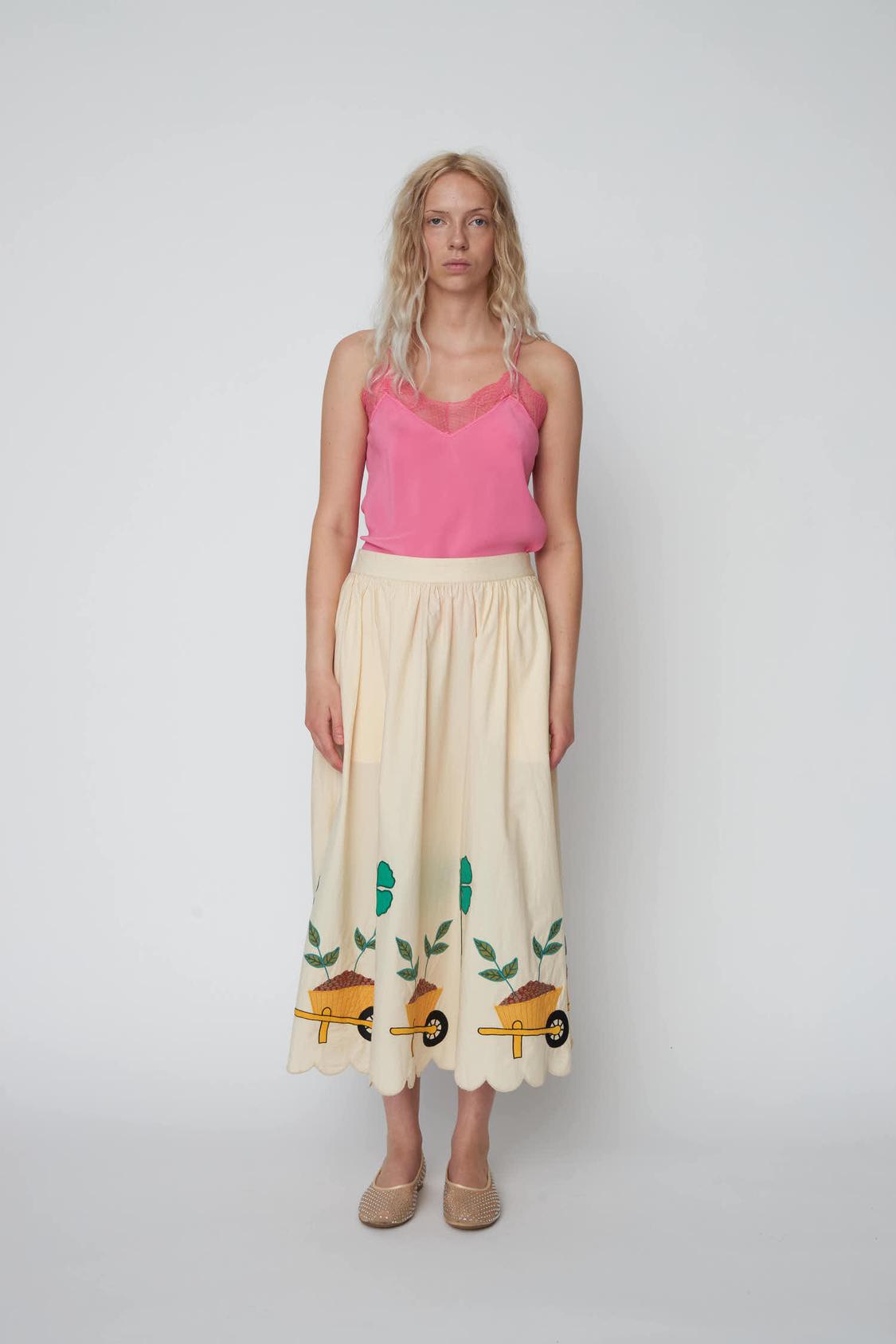 Embroidered Midi skirt with Scallops – Mazooka Berlin