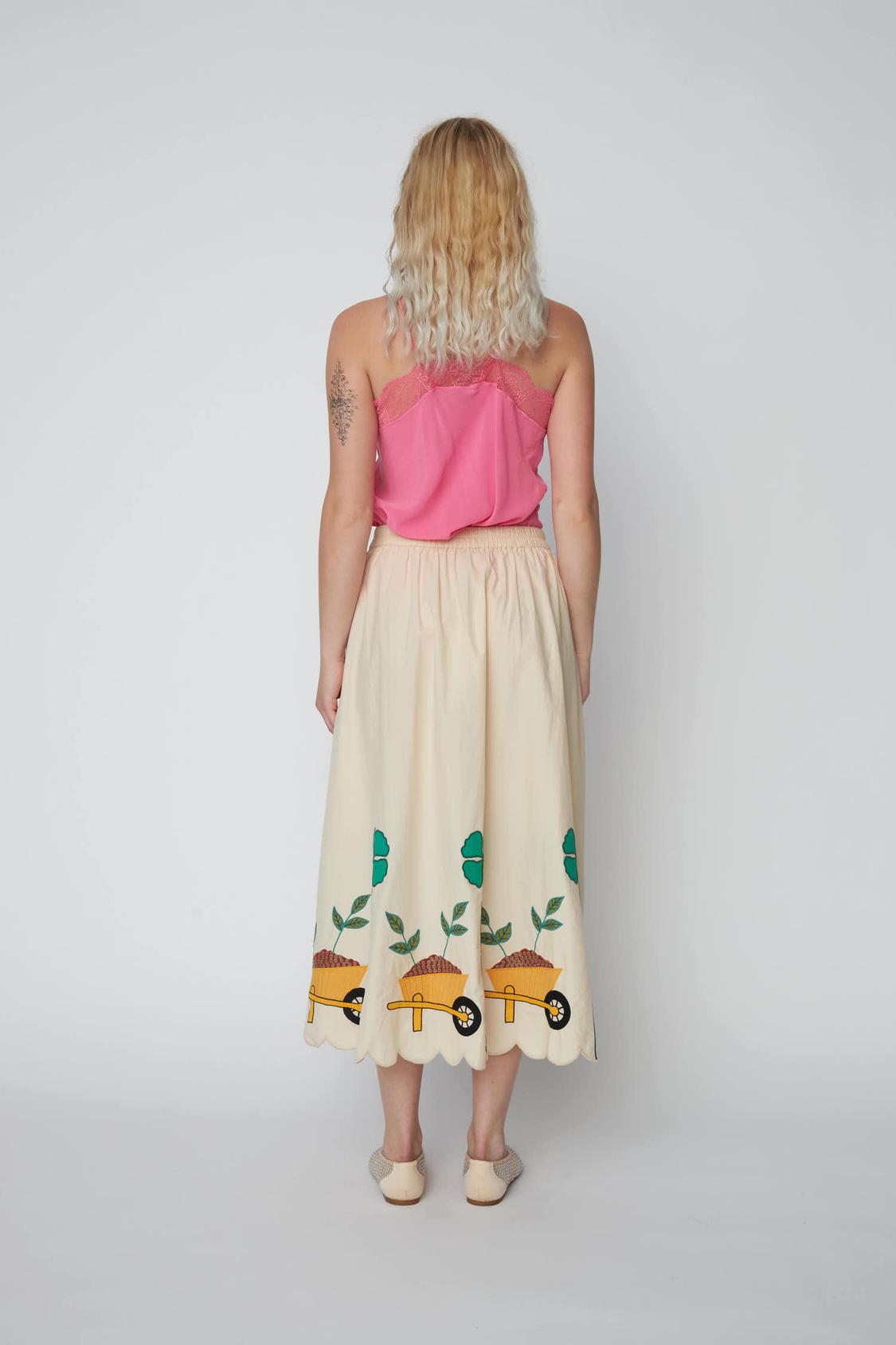Embroidered Midi skirt with Scallops – Mazooka Berlin