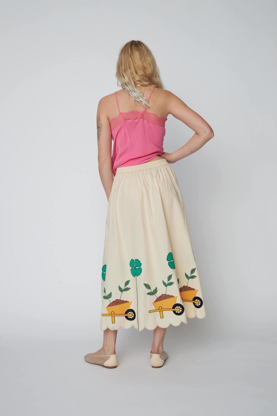 Embroidered Midi skirt with Scallops – Mazooka Berlin